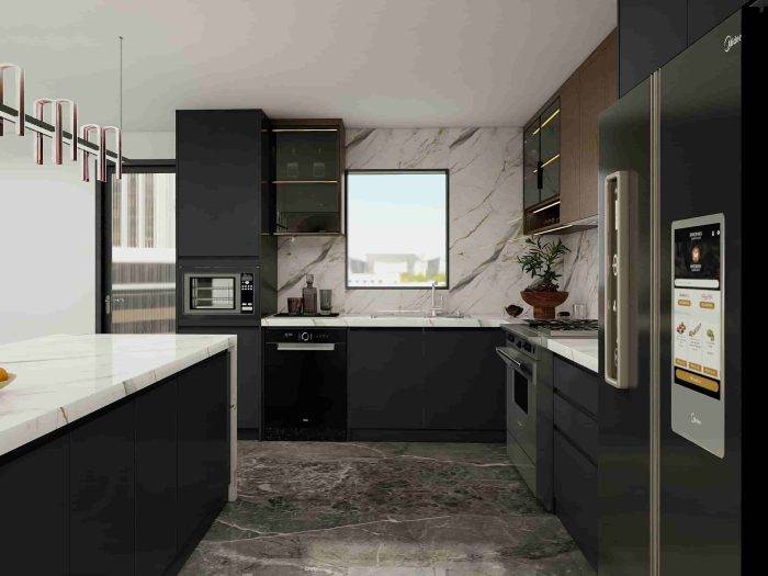 Modern Black Two-tone Kitchen Cabinets