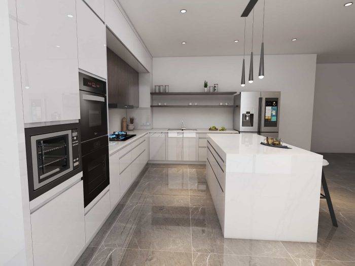 Two-Tone Kitchen Cabinets Brown and White