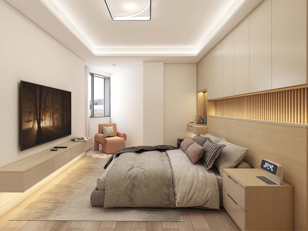 Elegant Cream PVC Hinged Wardrobe with Glass Doors - PA Kitchen