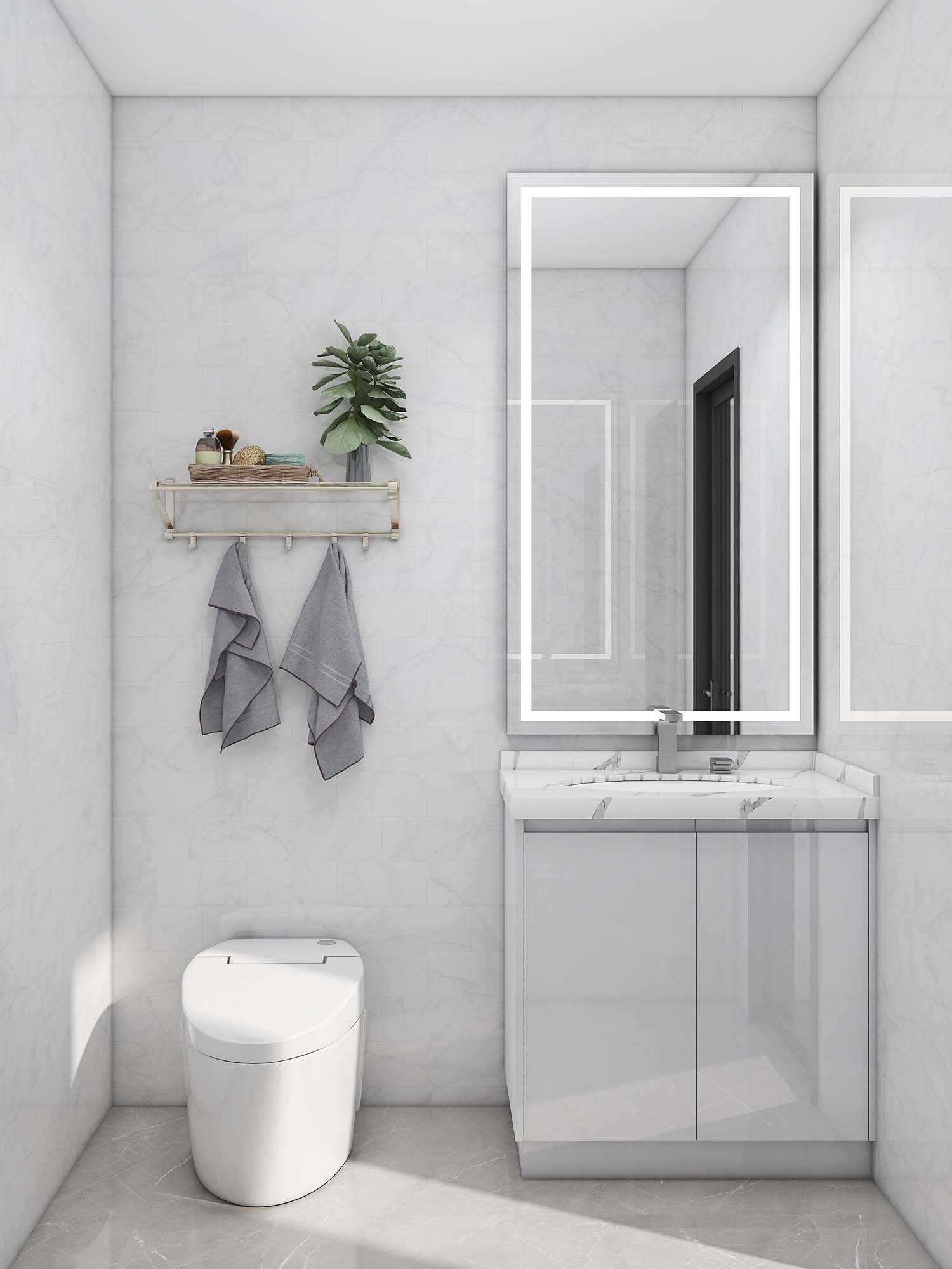 Gallery Modern White Lacquer Bathroom Vanity - PA Kitchen