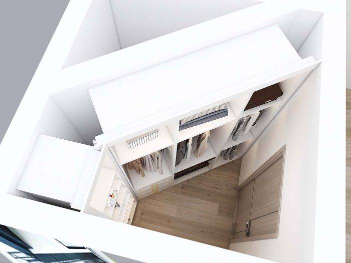 Minimalism White L-Shaped Walk In Closet - PA Kitchen