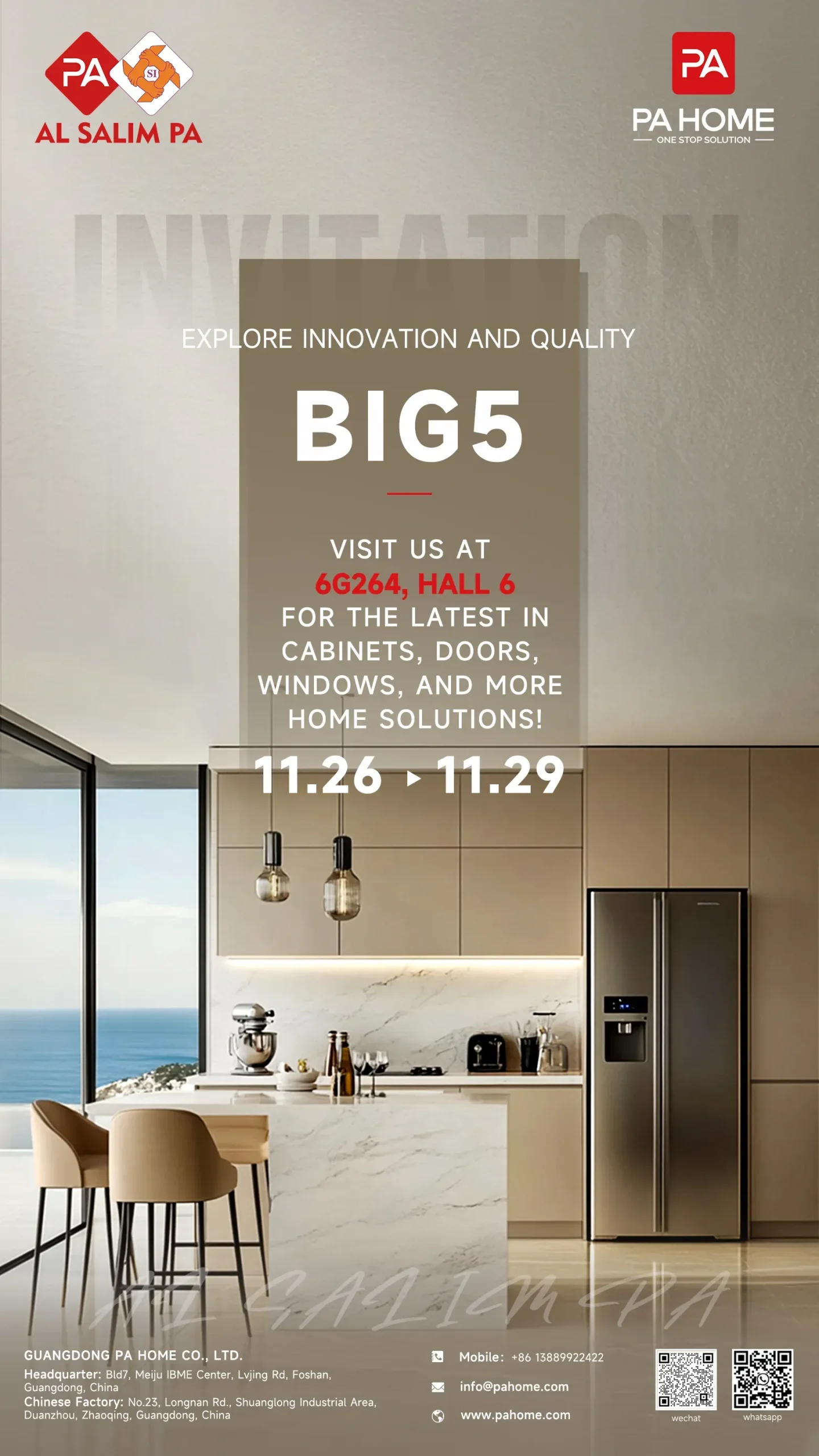 在 2024 年迪拜 Big 5 展会上与 PA Home 值得信赖的团队见面 - PA Kitchen